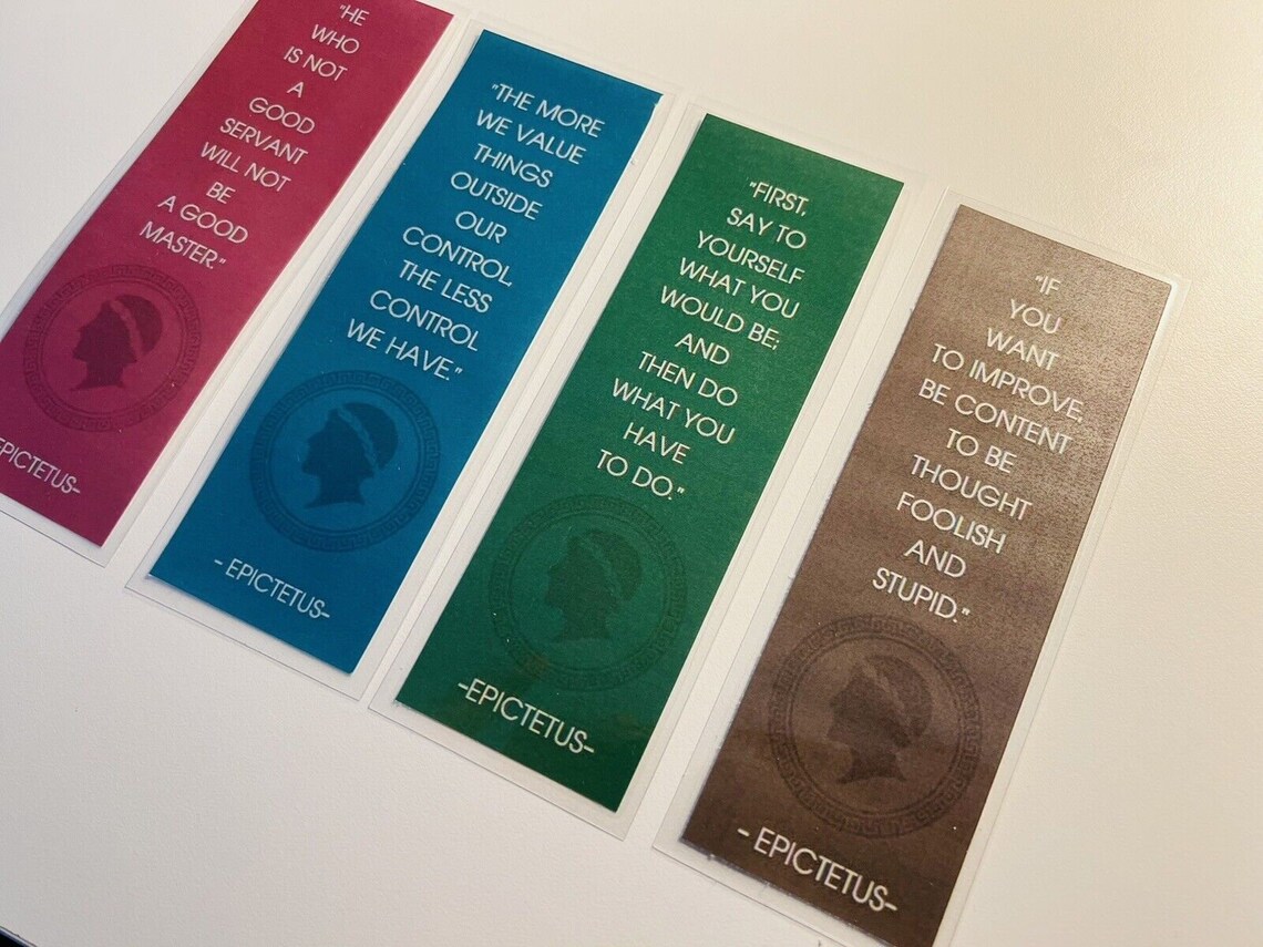 Handmade Stoic Philosopher EPICTETUS Bookmarks!! Set of 4 for 8.5!! - Etsy