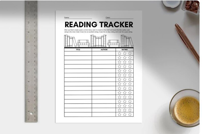 Reading Tracker - PRINTABLE Journal Page - Planner Page - Book Journal ...