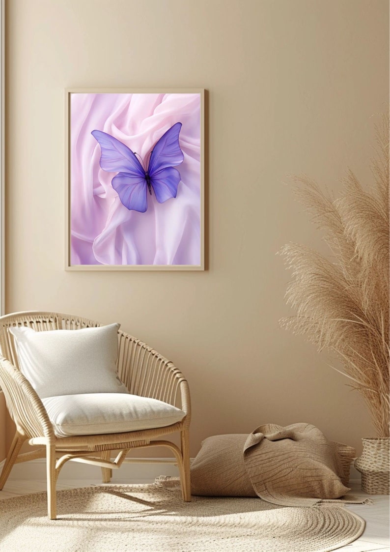Butterfly Print, Butterfly Printable Art, Blush Pink Pastel Butterfly ...