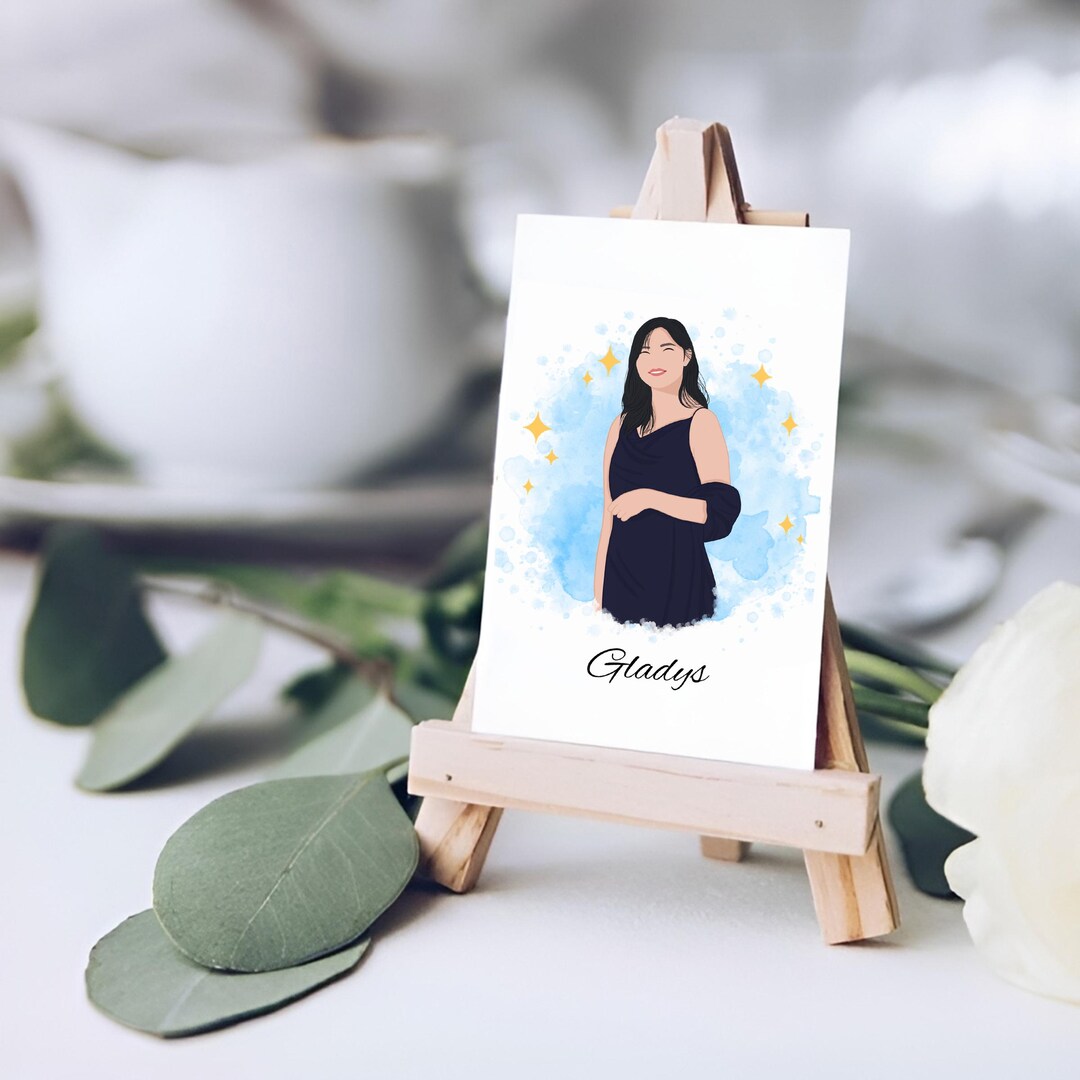 Personalized Faceless Portrait, Wedding Place Card, Unique Favors - Etsy