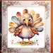 Adorable Watercolor Turkey Printable - Instant Download Fall Wall Art ...