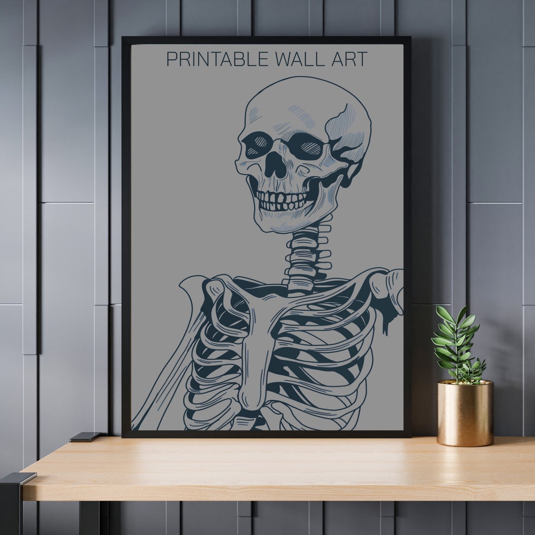 Skeleton Poster, Funny Skeleton Wall Decor,halloween Decor, Home ...