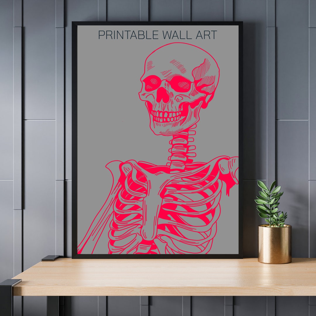 Funny Skeleton Art Print: Halloween Home Decor (digital Poster) - Etsy