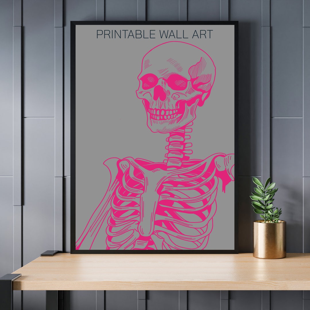 Skeleton Poster, Funny Skeleton Wall Decor,halloween Decor, Home ...