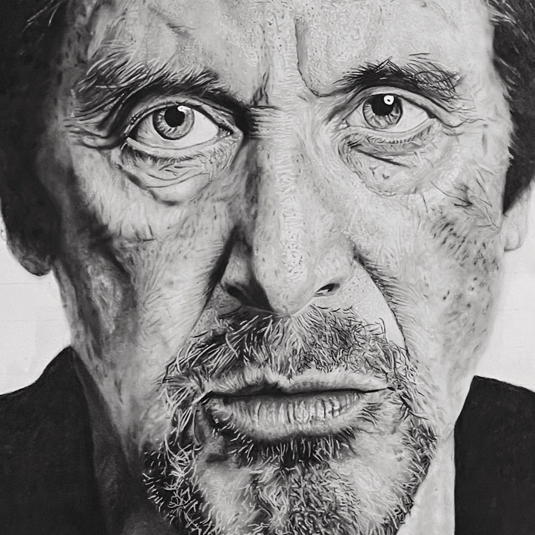 Original Hyper Realism Pencil Drawing Portrait of Al Pacino - Etsy
