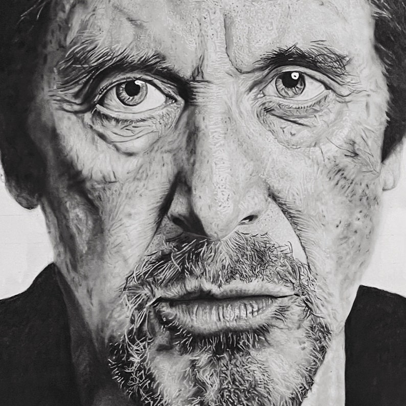 Original Hyper Realism Pencil Drawing Portrait of Al Pacino - Etsy