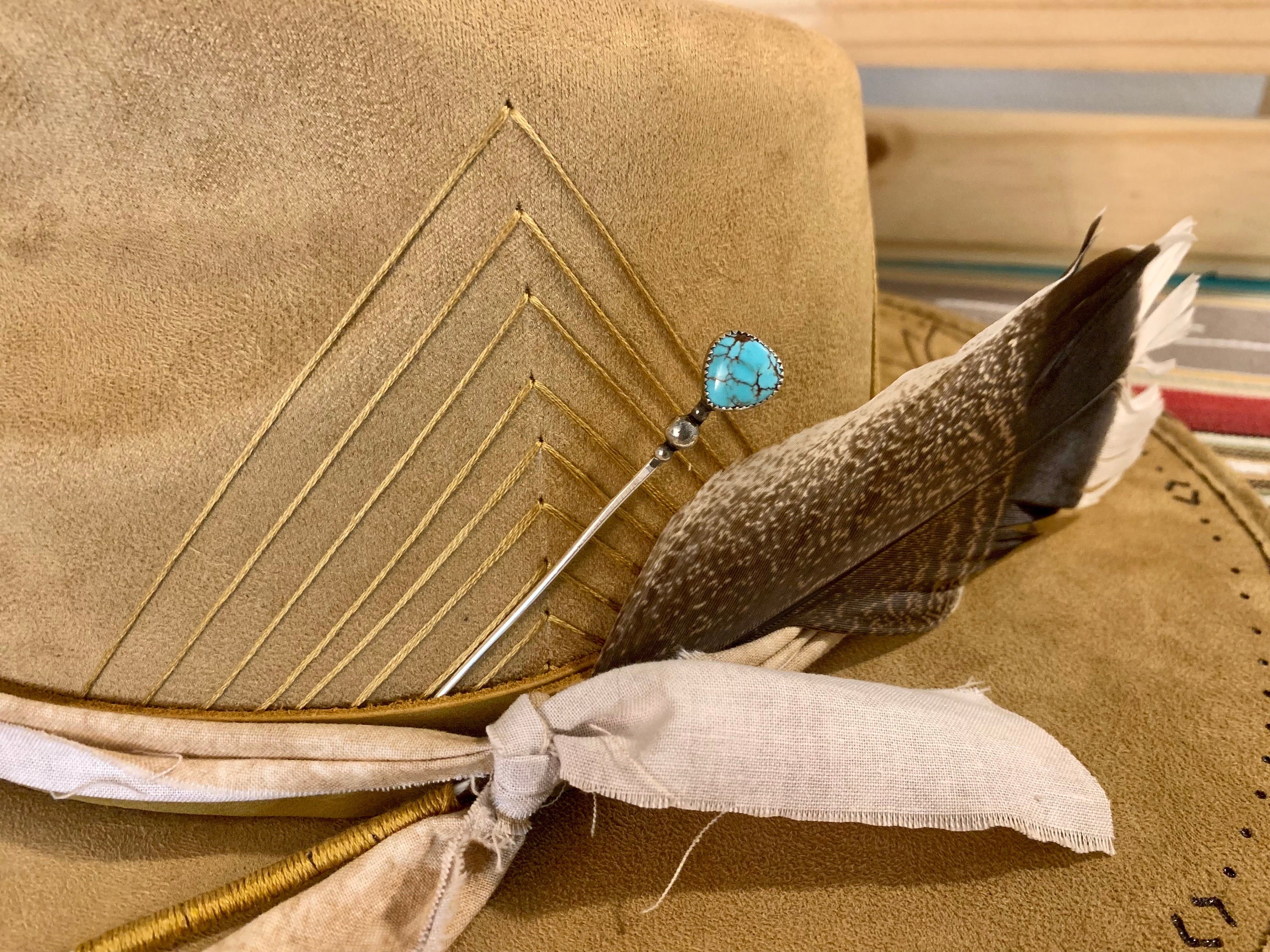 Egyptian Turquoise Hat Pin, Sterling Silver, Western Hat, Cowgirl Hat ...