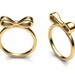 14k Solid Gold Single Bow Ring, Gift Rings, Classic Bow Ring, Modern ...