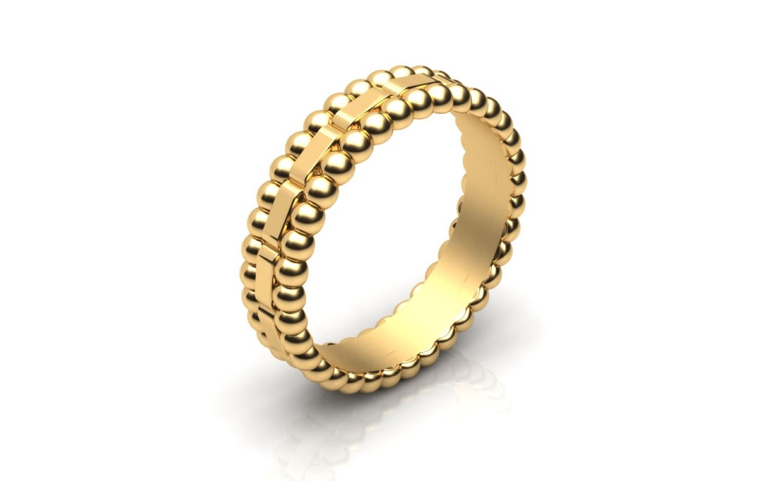 14k Solid Gold Illusion Stack Ring: Stackable Textured Band - Etsy