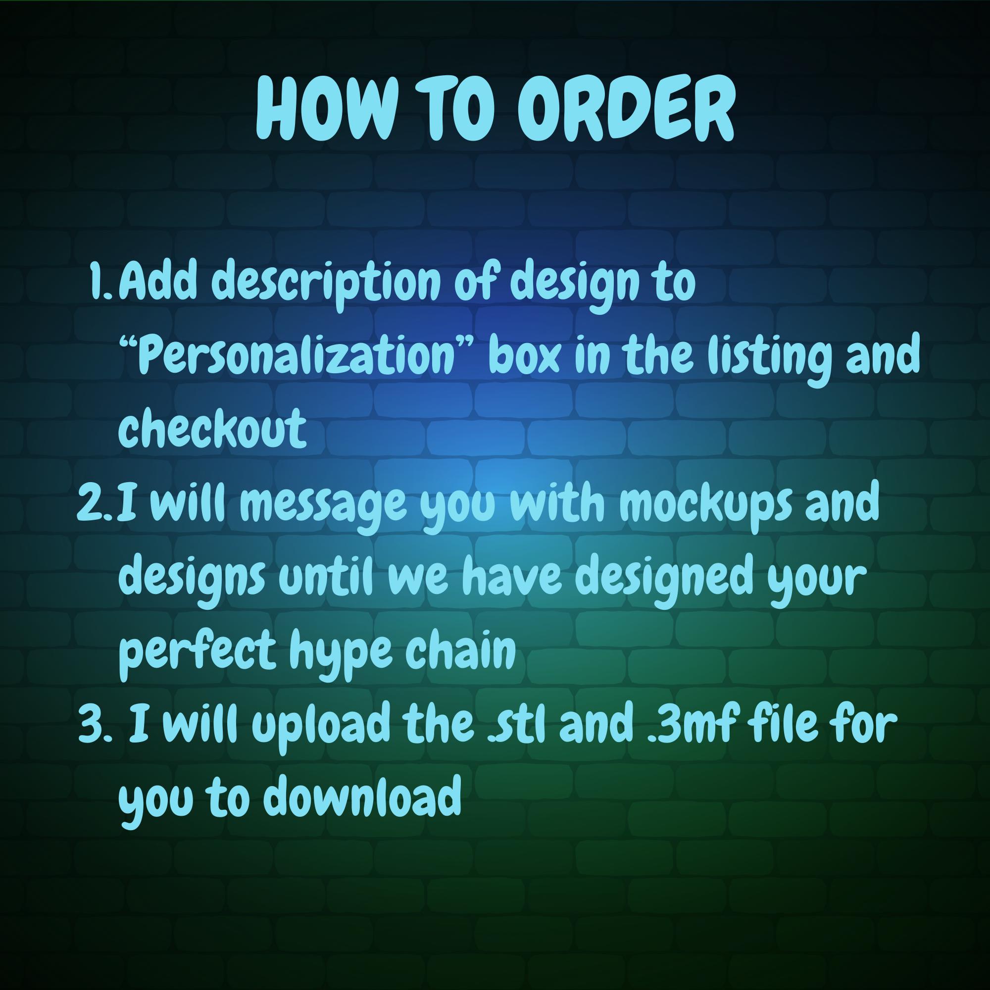 Custom Design to Hype Chain Medallion 3D Print File (STL/3MF) - Etsy