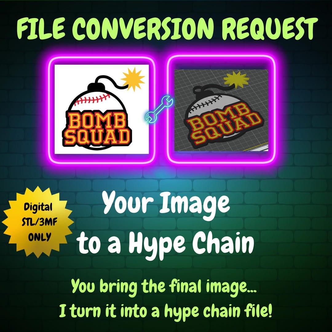 Hype Chain Image Conversion - Digital Download - 3MF/STL - Etsy