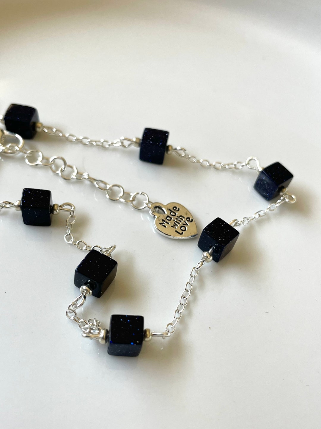 Mariposa | Blue Sandstone Necklace | Sandstone Jewelry | Hand-beaded ...