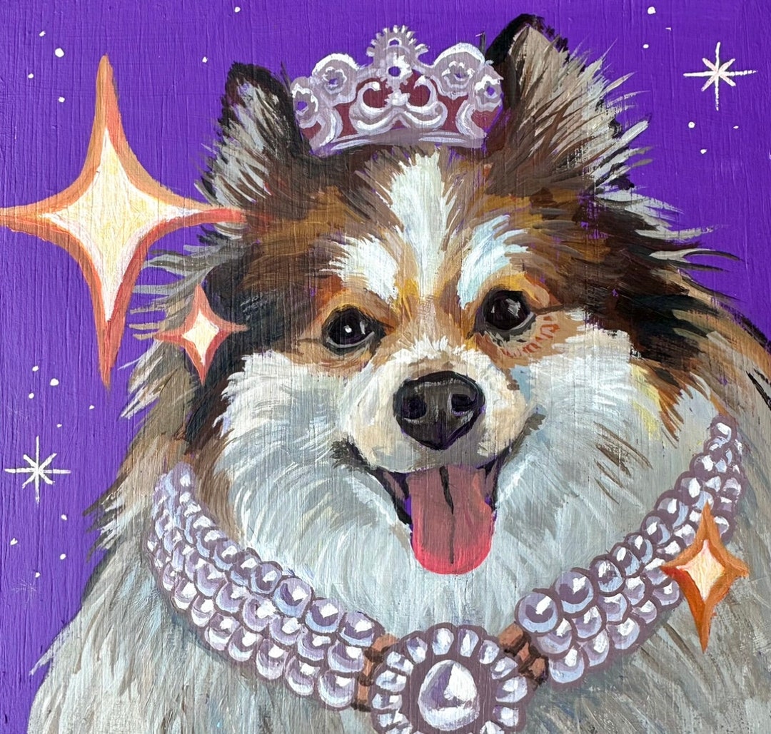 Print of Princess Pomeranian, Funny Dog Print, Pomeranian Poster - Etsy