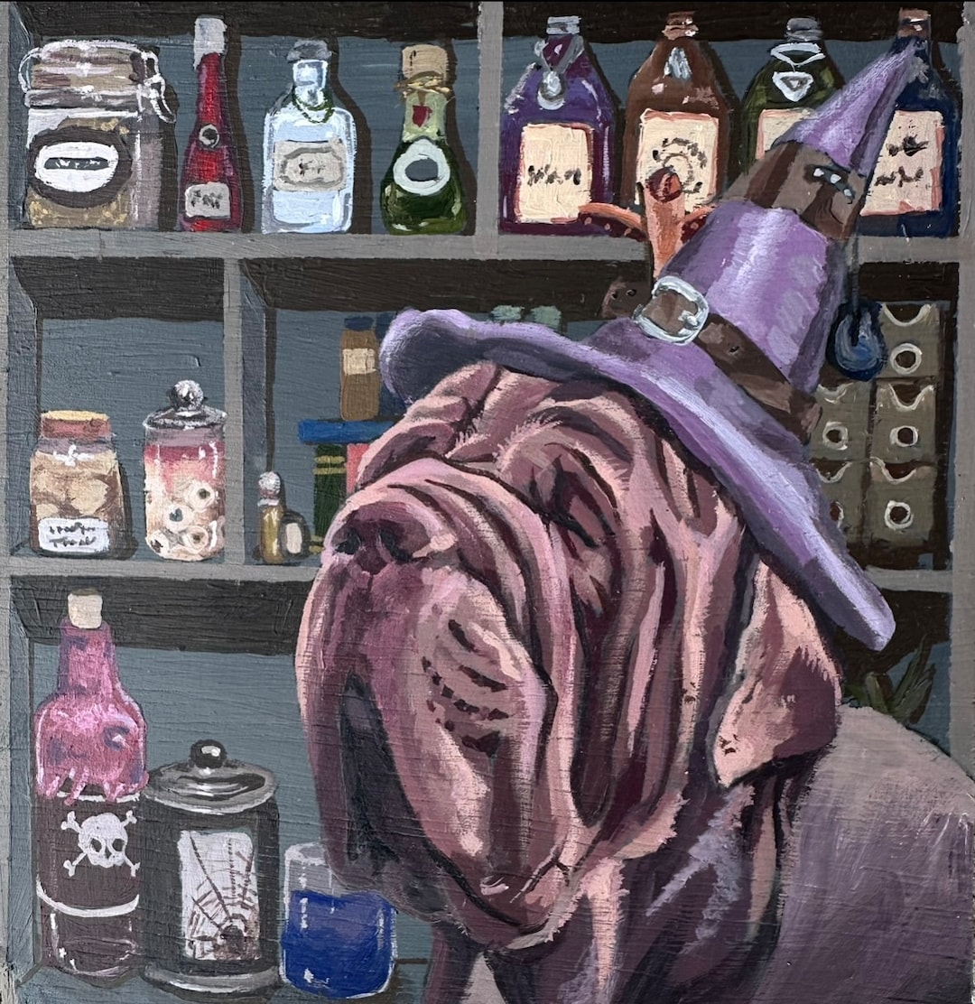 Print of Wizard Mastiff, Funny Dog Print, Mastiff Poster - Etsy