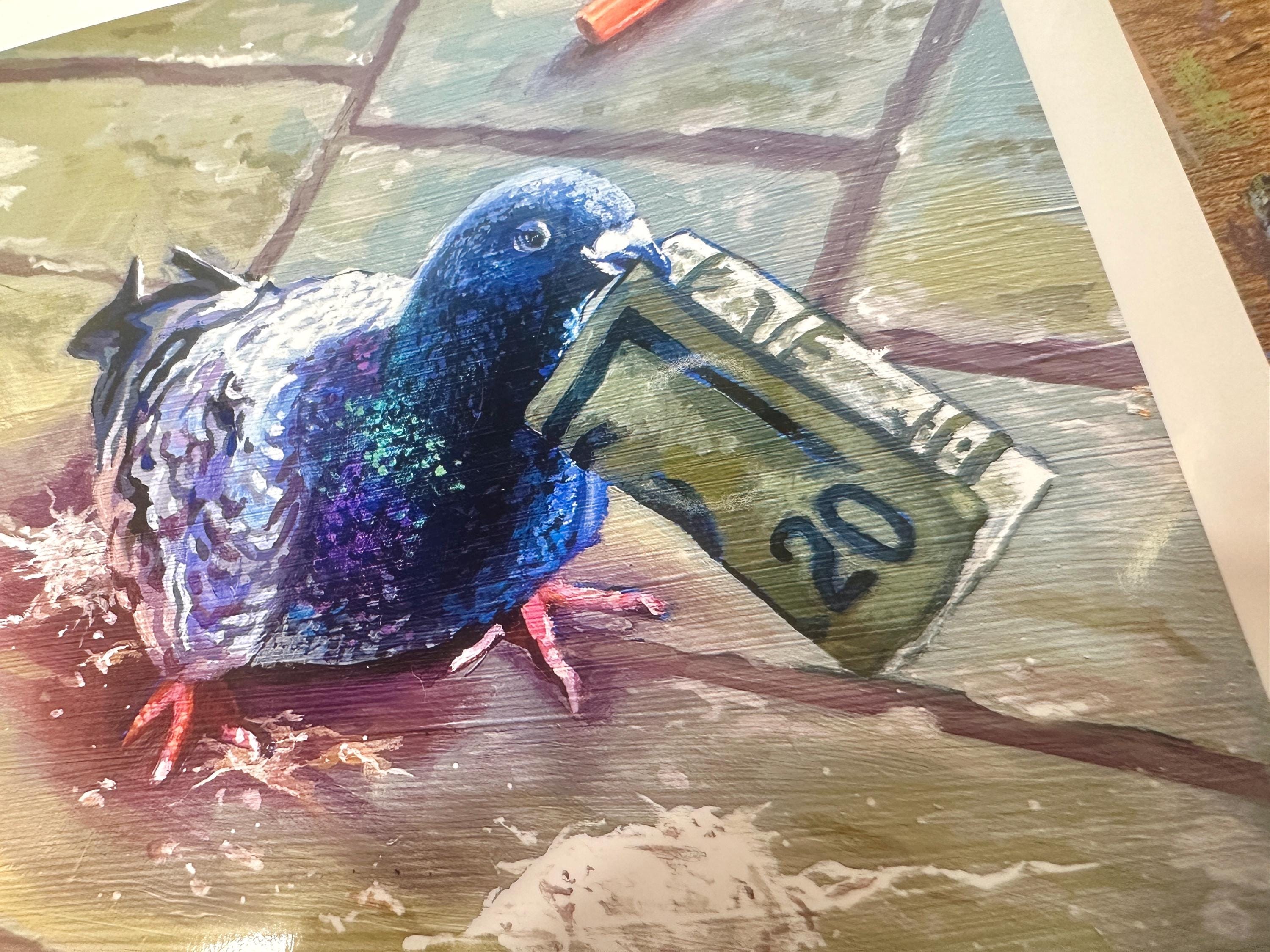 Art Print of Questionable Funny Pigeon: Bird Money & Drugs Poster - Etsy