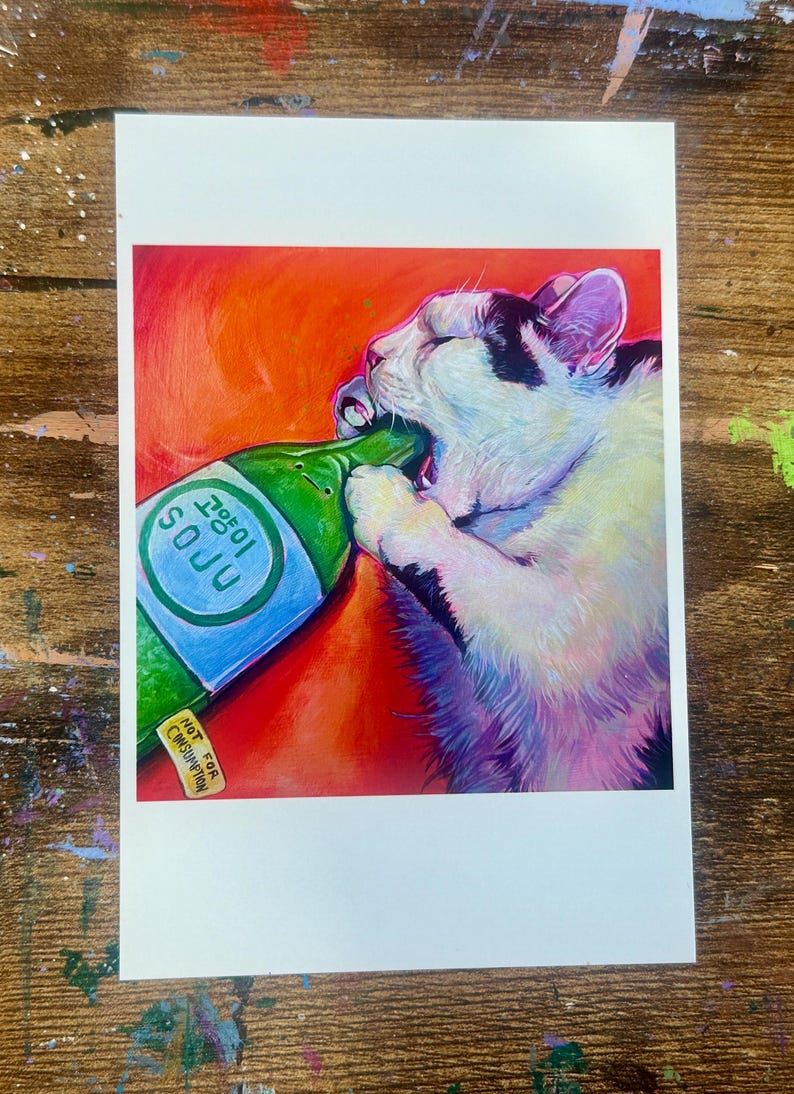 Art Print Soju Cat: Meme Home Decor - Etsy Canada