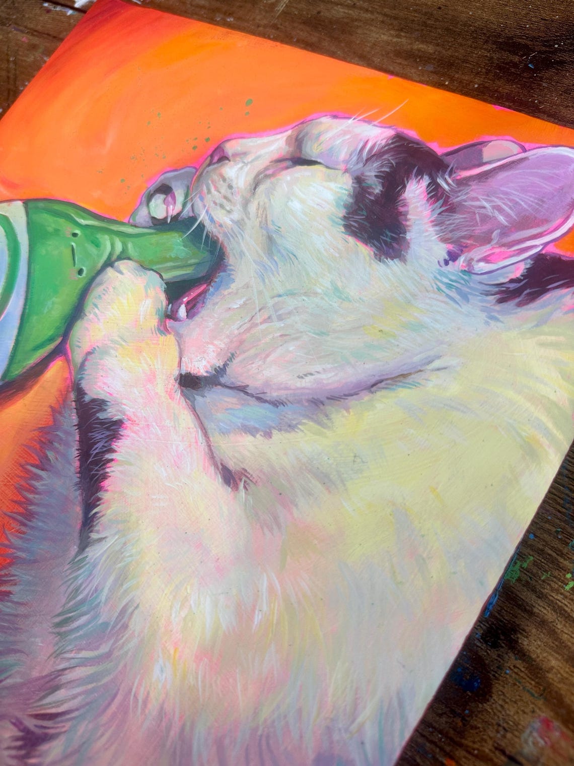 Original Painting Soju Cat: Meme Home Decor - Etsy