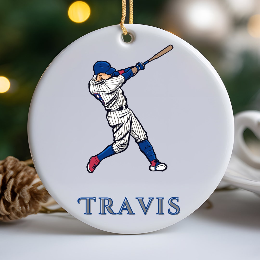 Personalized Baseball Ornament: Vintage Style, Custom Name - Etsy