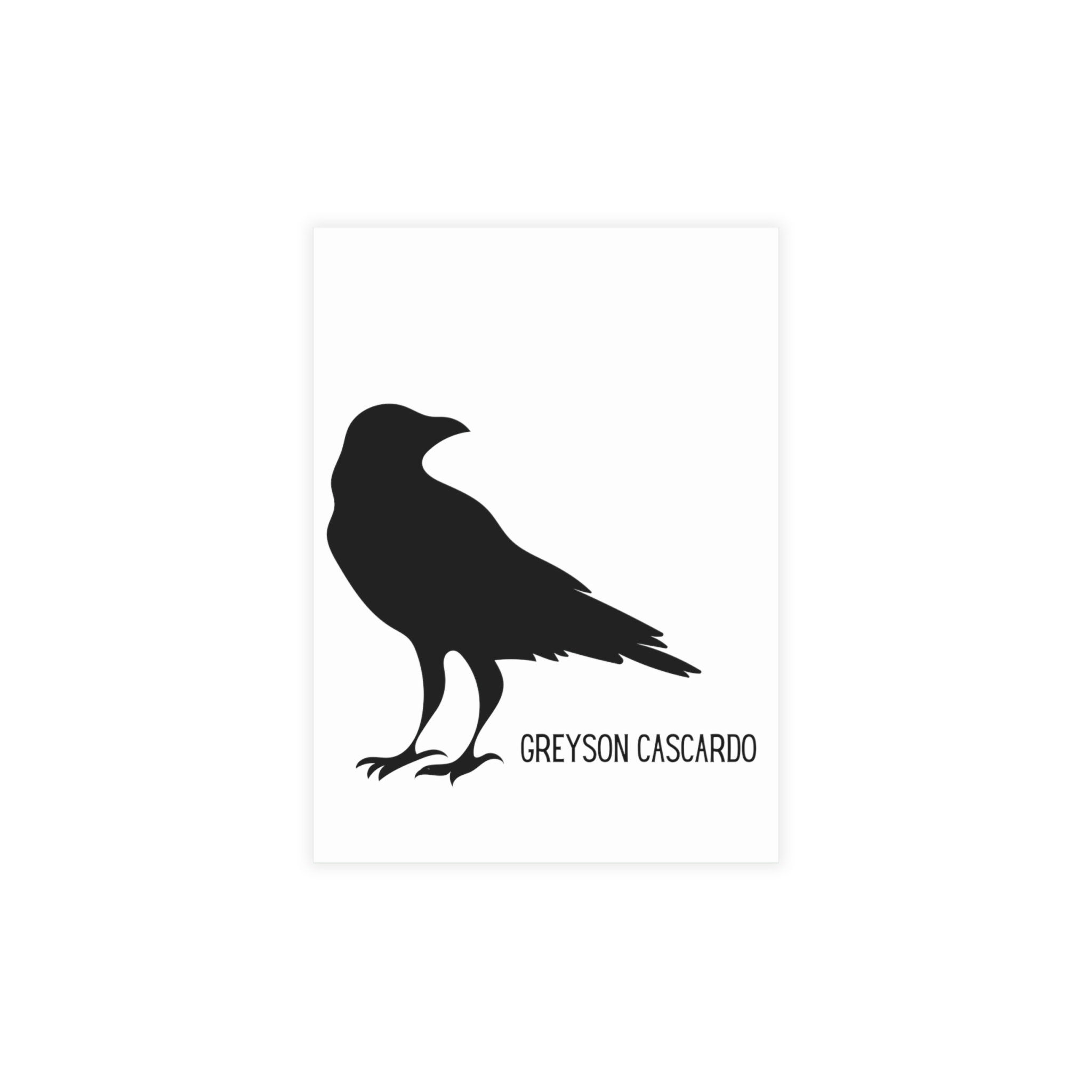 Personalized Crow Note Cards, Custom Post Cards With Crow, Personalized ...
