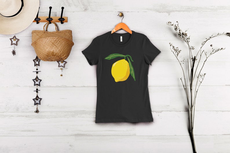 Lemon T-shirt Fruit Shirt Cute Juicy Lemon Tee Shirt Fitted - Etsy