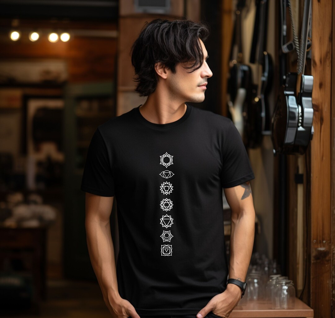 Seven Chakra T-shirt, 7 Chakras Tee, Meditation Tee, Yoga Top , Yoga Teacher Gift, Yogi Gift ...