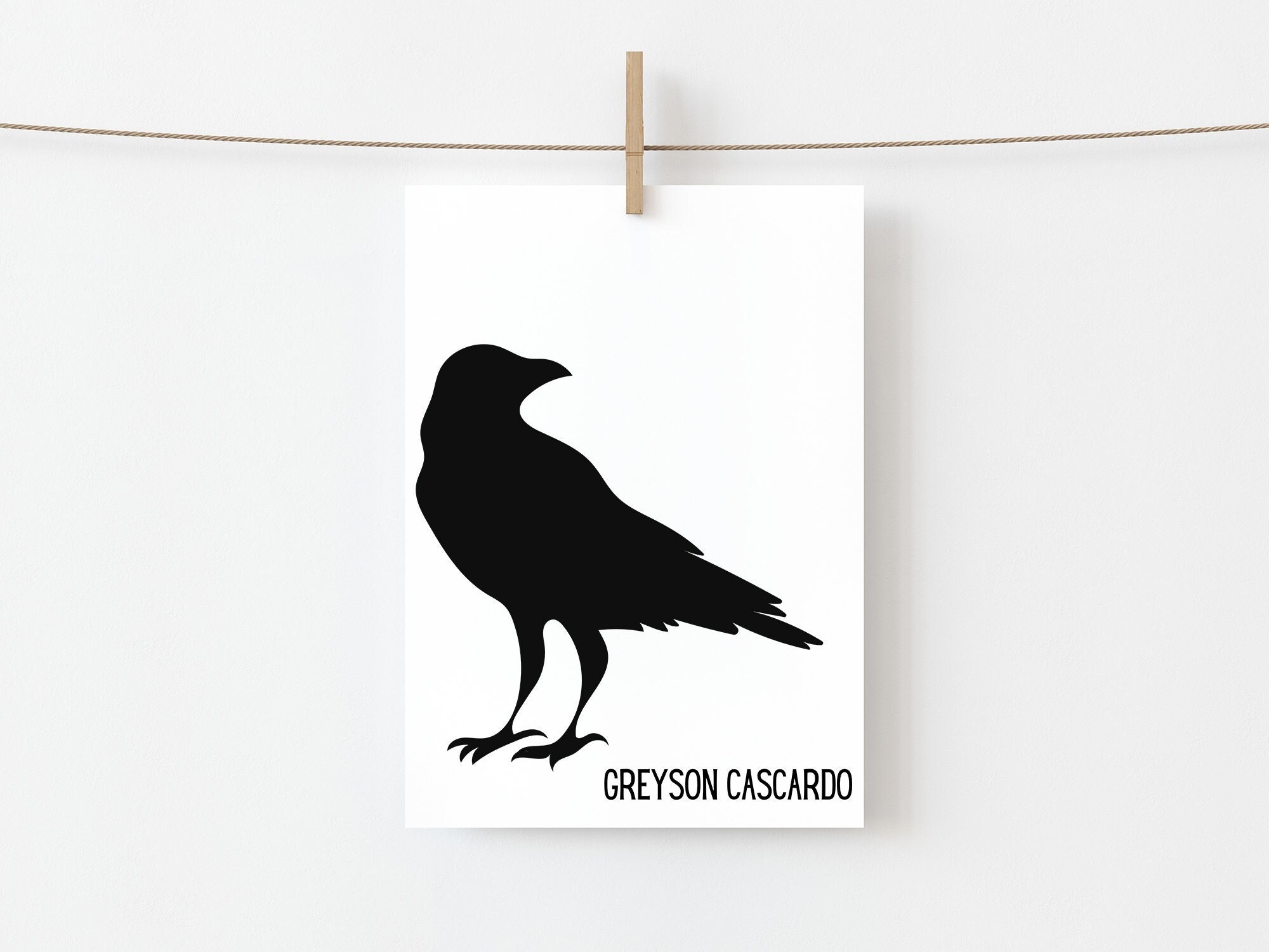 Personalized Crow Note Cards, Custom Post Cards With Crow, Personalized ...