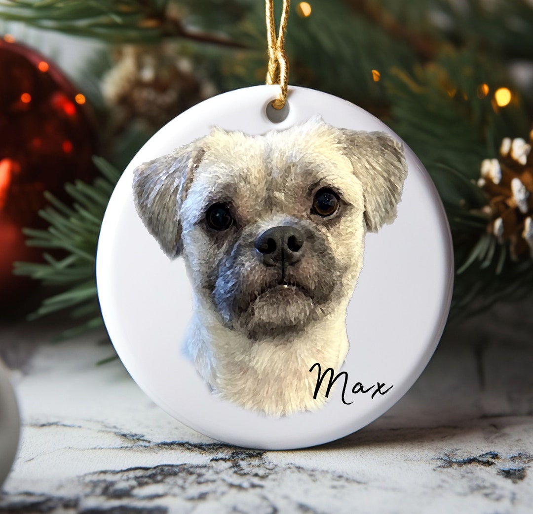 Custom Dog Portrait Ornament, Personalized Dog Photo, Custom Pet ...