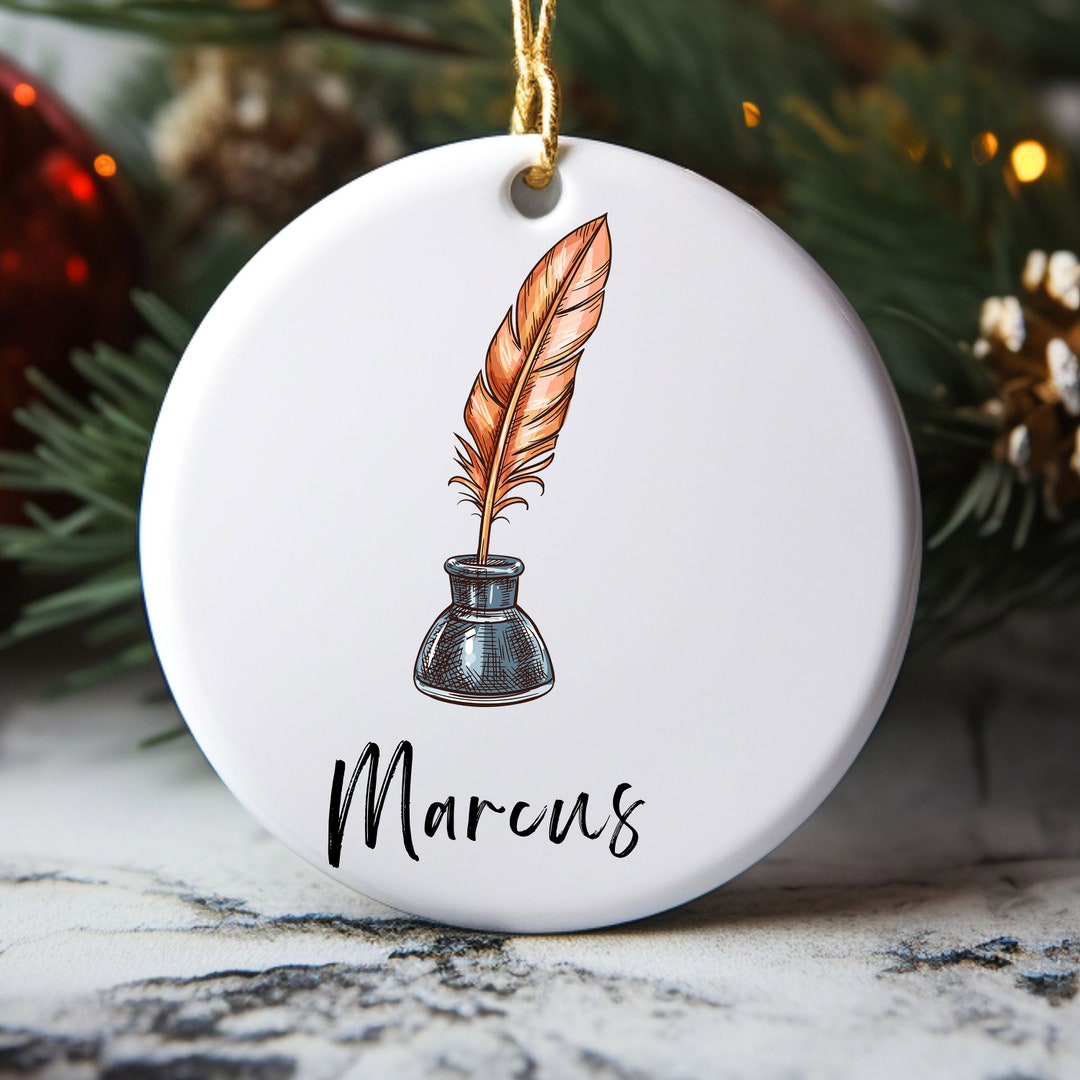 Personalized Writer Ornament, Custom Name Ornament for Writer, Vintage ...