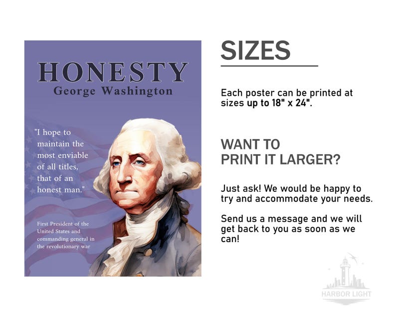George Washington Printable Poster: American Revolution Classroom Decor ...