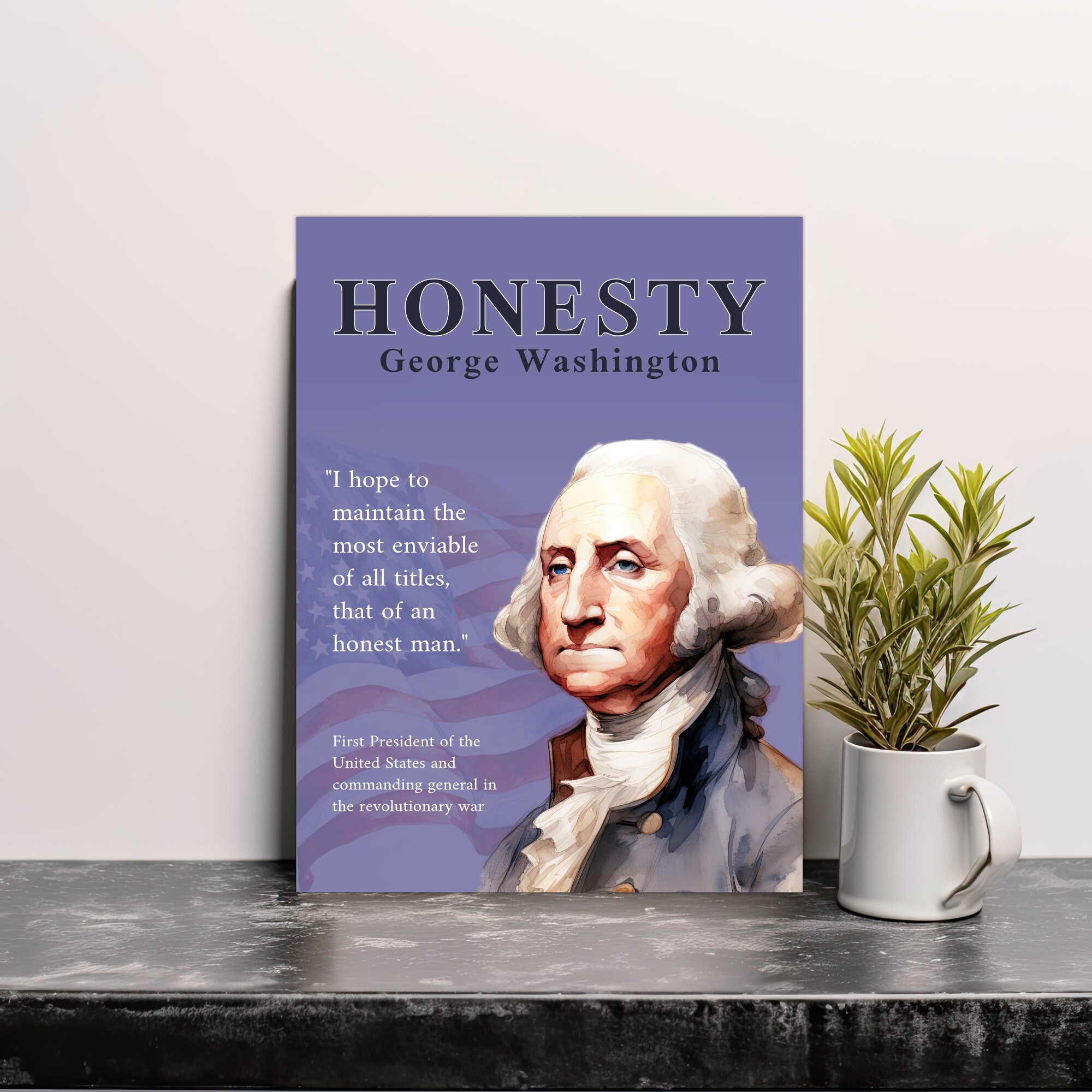 George Washington Printable Poster | Inspirational History Quote ...