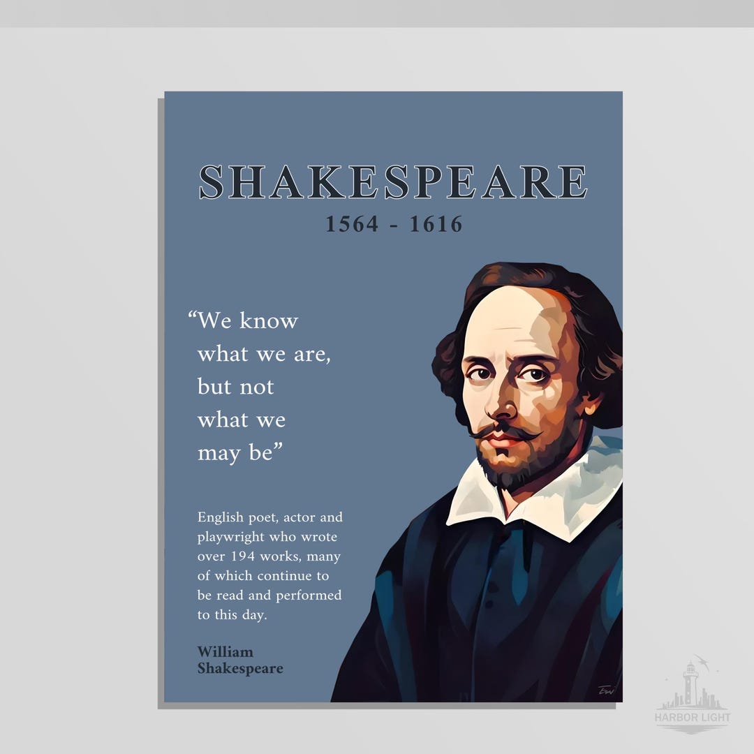William Shakespeare Poster: English Classroom Decor (digital Download ...