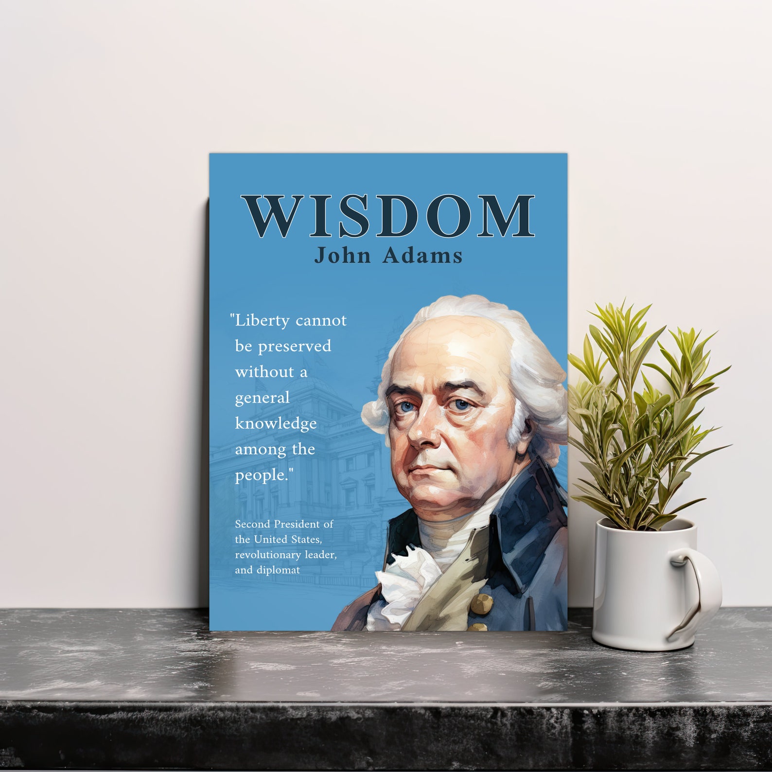 John Adams Printable Classroom Poster | History Quote Portrait Art ...