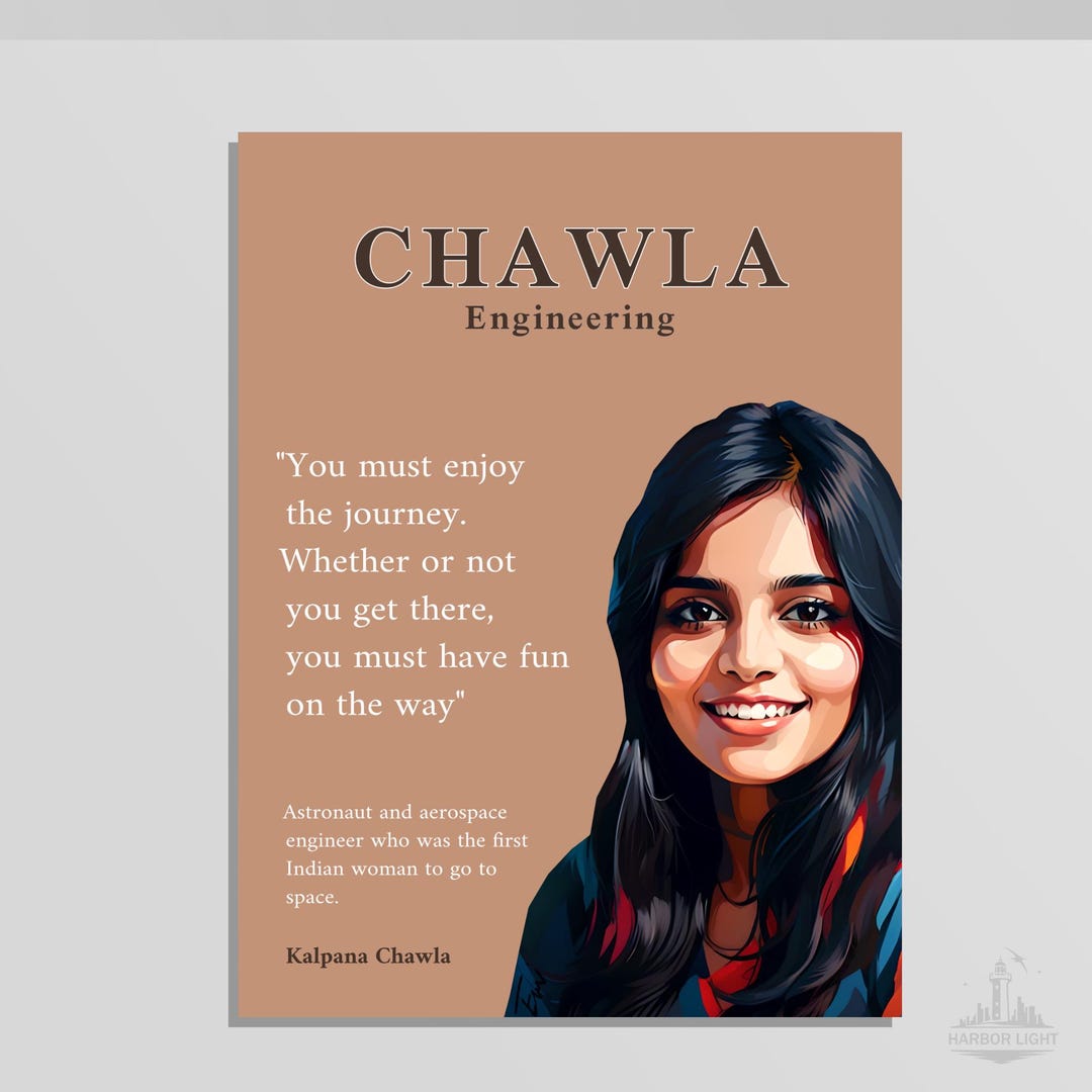 Kalpana Chawla Printable Poster Pack | Famous Asian Scientist Wall Art ...