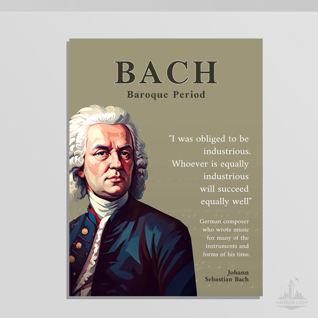 Johann Sebastian Bach Poster | Famous Composer Printable Poster ...