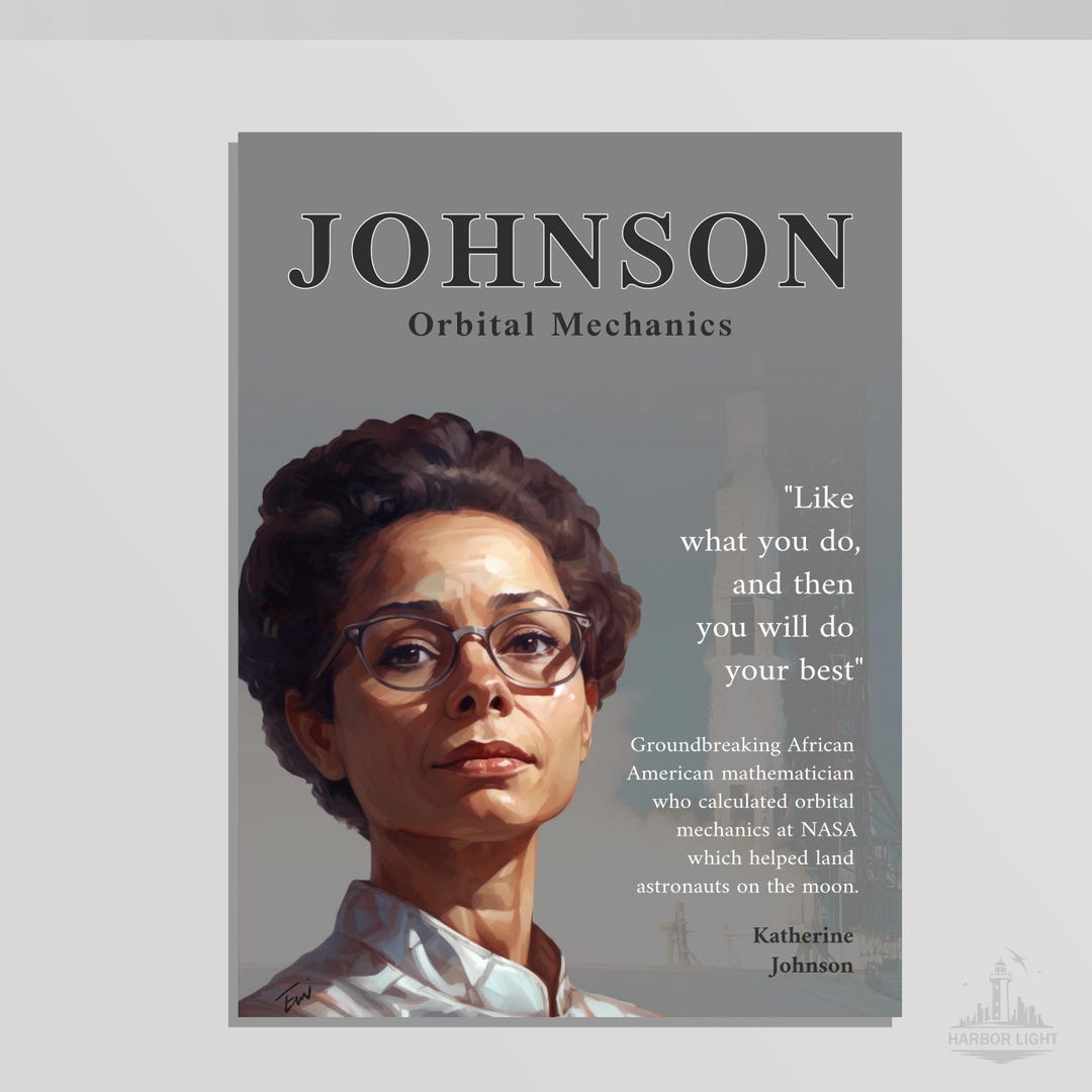 Katherine Johnson Printable Poster | Famous Black Scientist Wall Art ...
