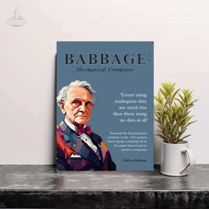 Charles Babbage Poster: Computer Science Classroom Art (digital ...