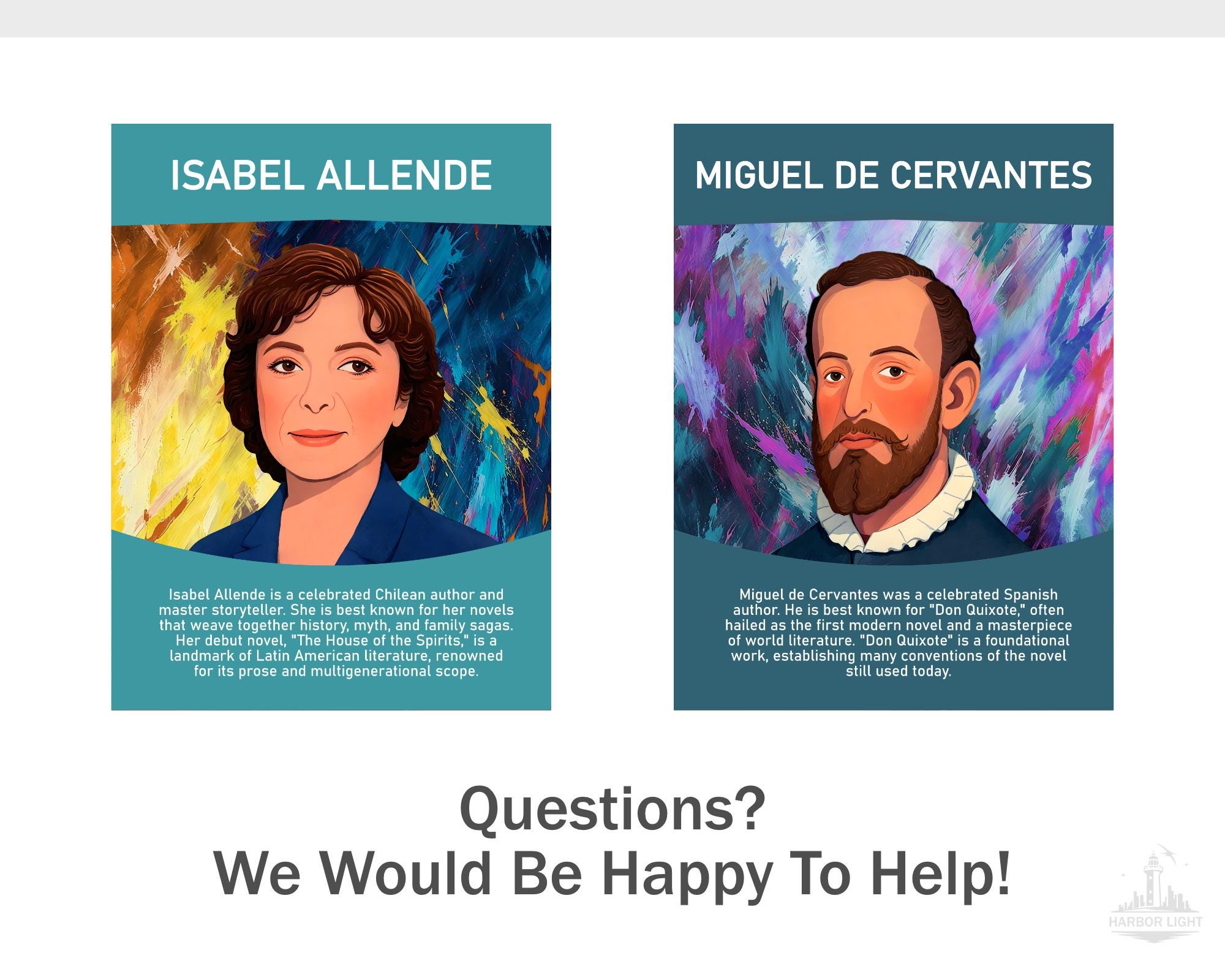 Famous Hispanic Authors Printable Poster Pack (6x) | Latinx and Spanish ...