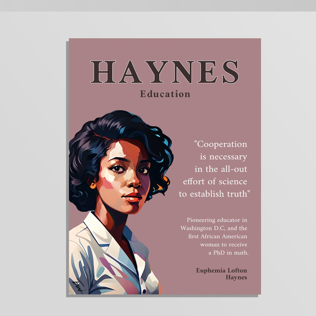 Euphemia Haynes Poster: Black History Math Classroom Art (digital ...