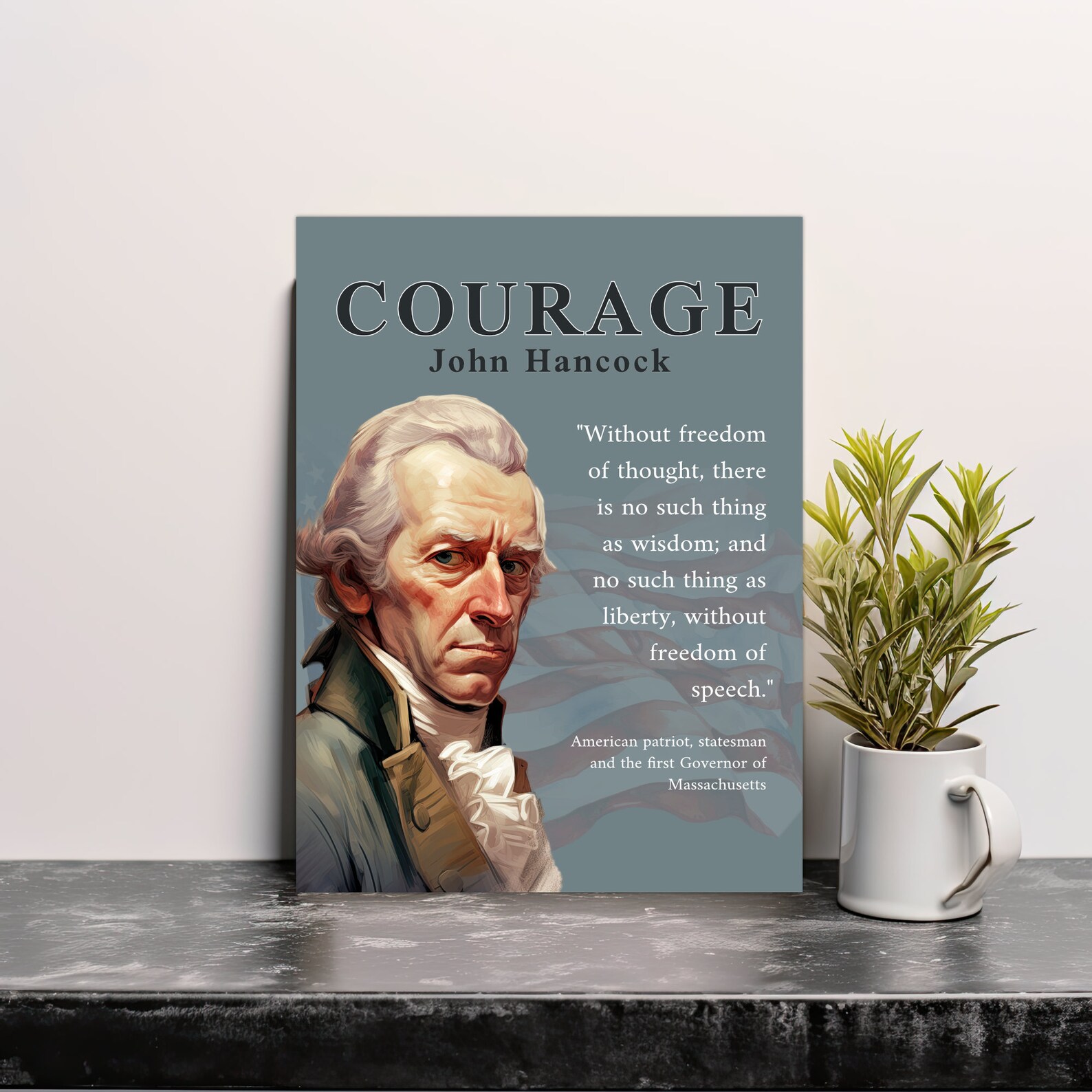 John Hancock Printable Classroom Poster | History Quote Portrait Art ...