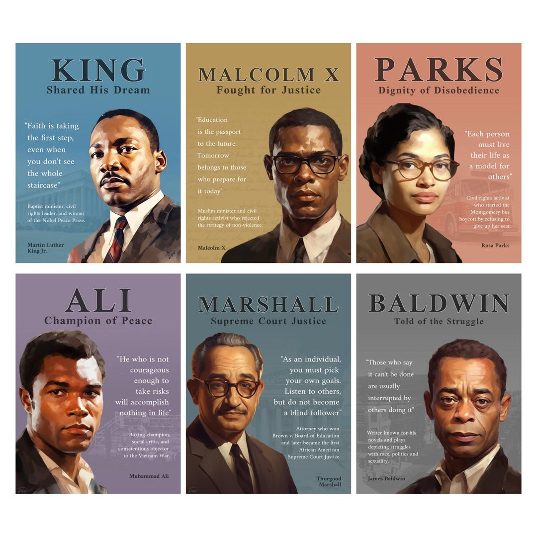 Civil Rights Activists Printable Poster Pack (6x) | African-american ...