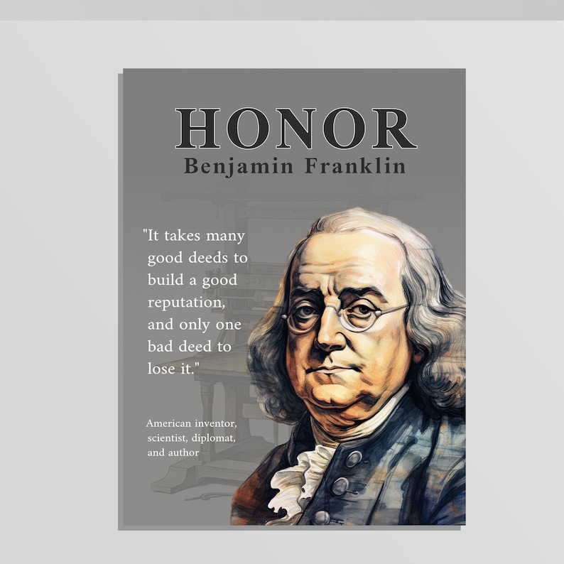 Benjamin Franklin Printable Poster | American Revolution Digital Print ...