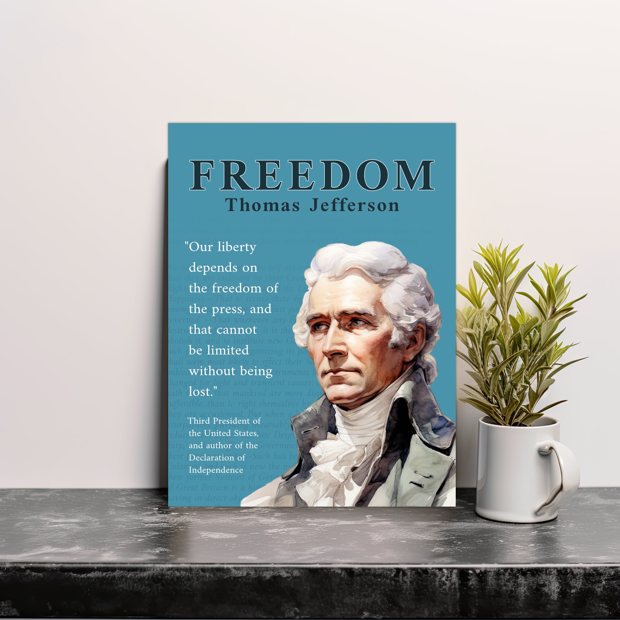 Thomas Jefferson Kids Classroom Printable Poster | Inspirational ...