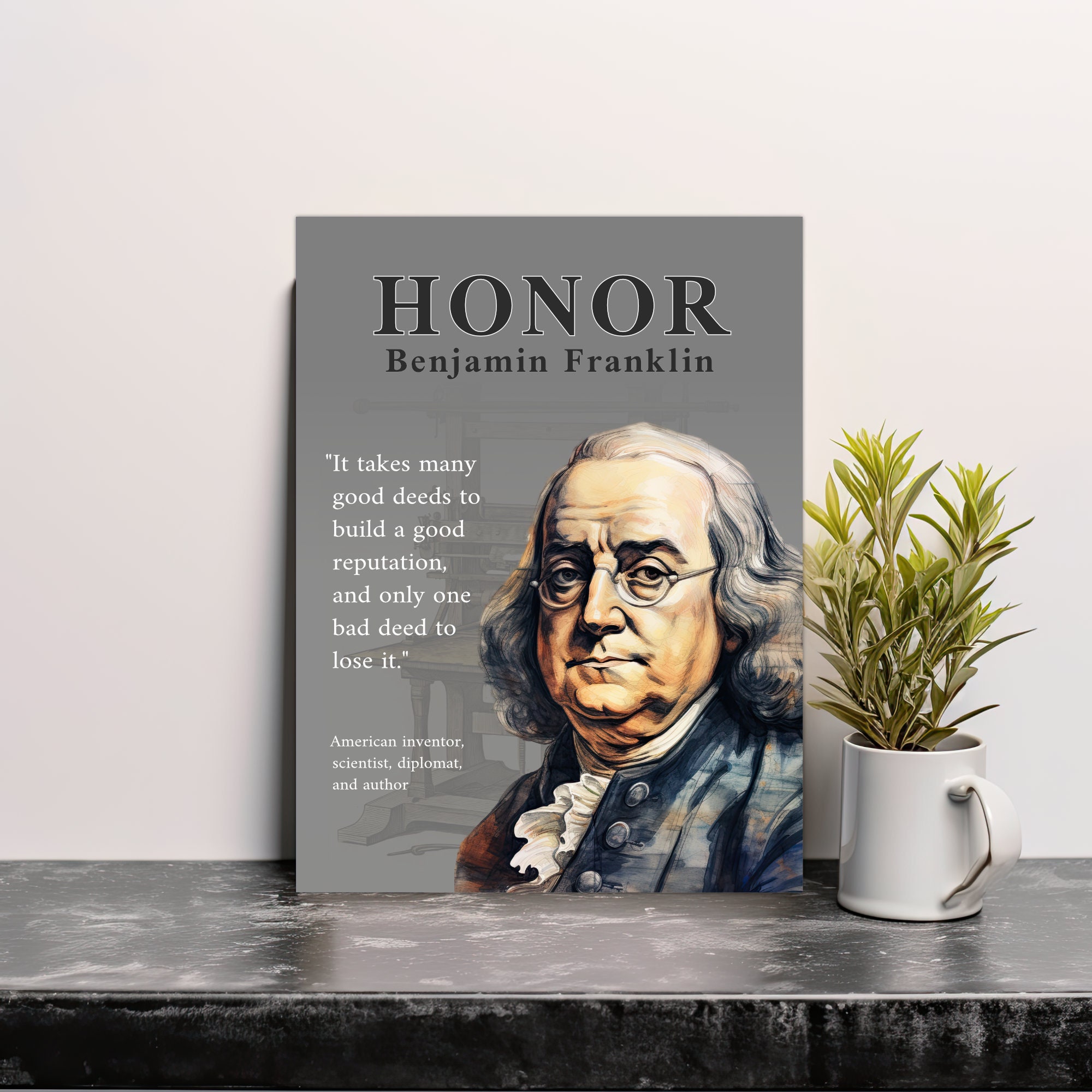 Benjamin Franklin Kids Bedroom Printable Poster | Inspirational History ...