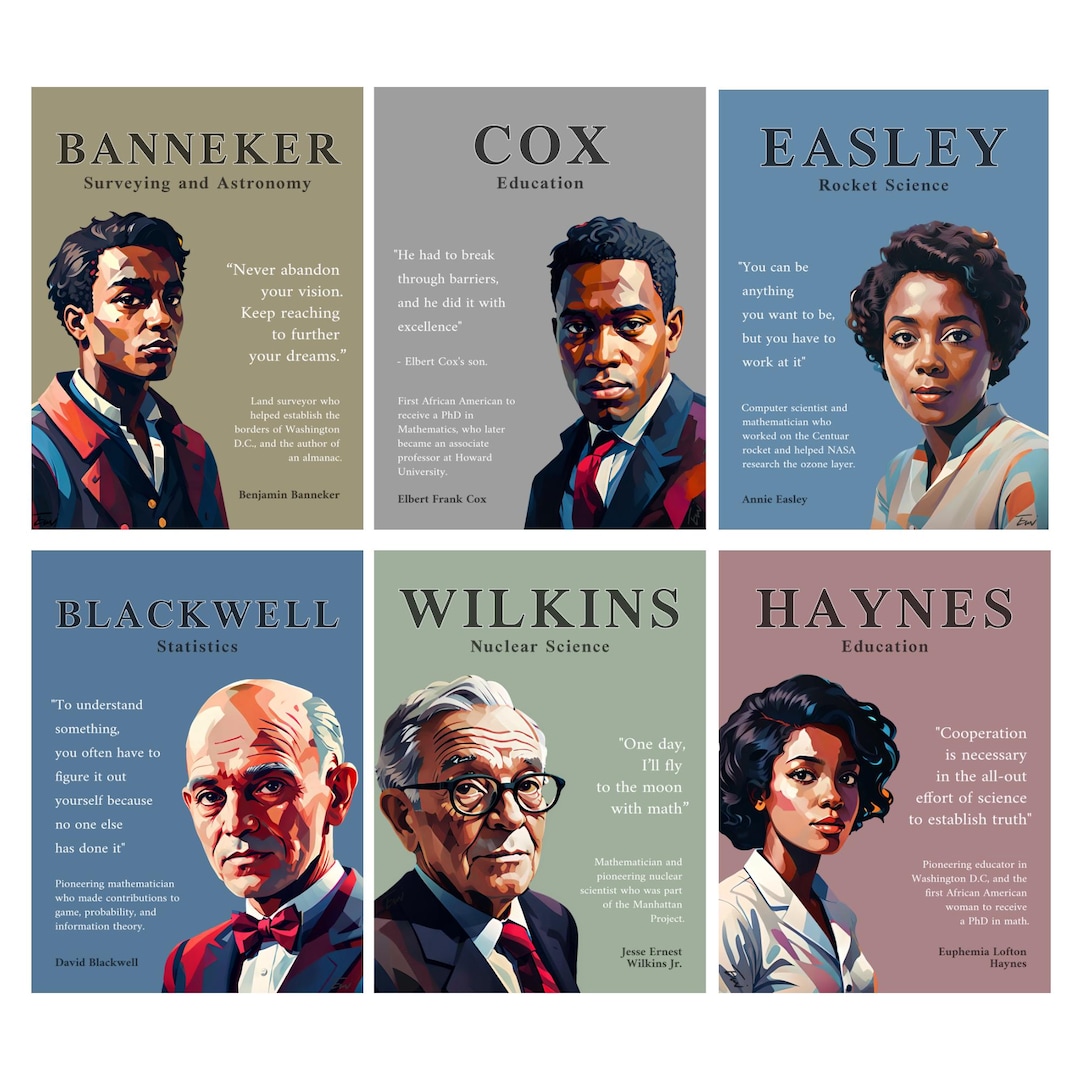 Famous Black Mathematicians Printable Poster Pack (6x) | Teacher - Math ...