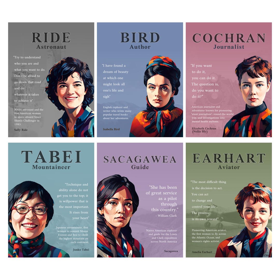Women Explorers Poster Set: Pioneering Female Authors & Journalists ...