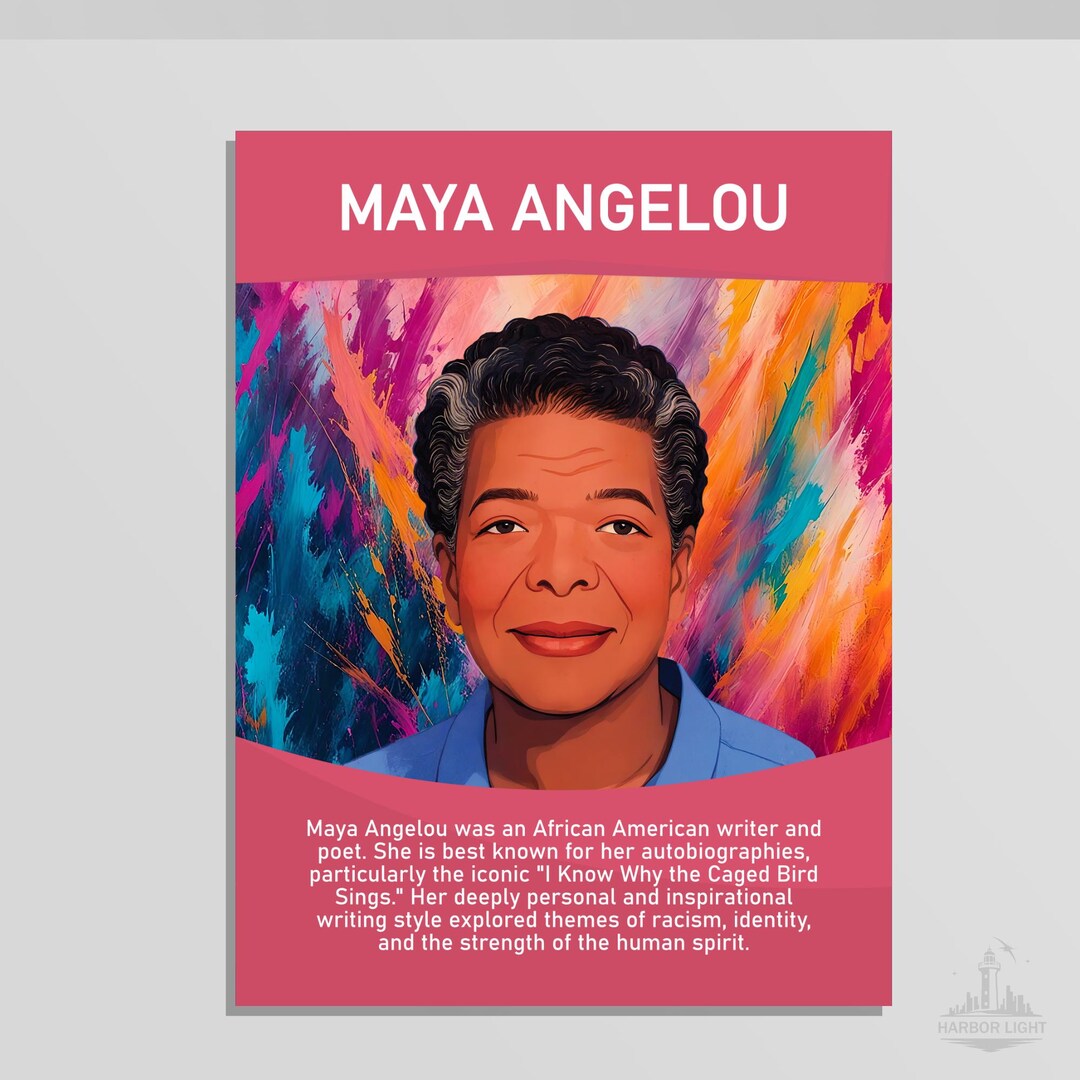 Maya Angelou Printable Poster | Famous African American Women Author ...