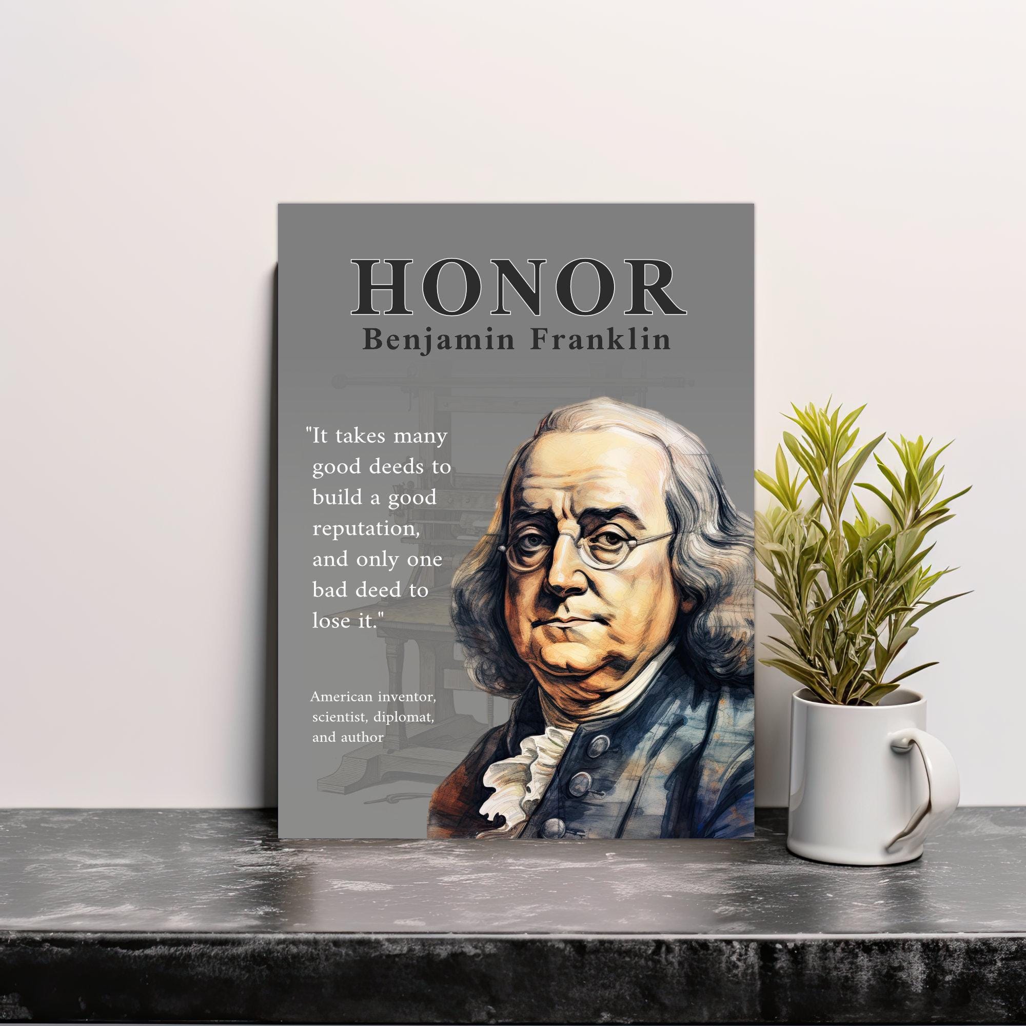 Benjamin Franklin Printable Poster | American Revolution Digital Print ...