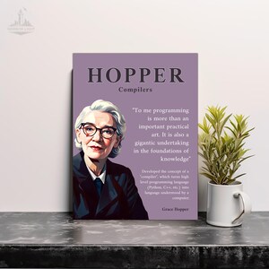 Grace Hopper Printable Poster | Famous Computer Scientist Wall Art ...