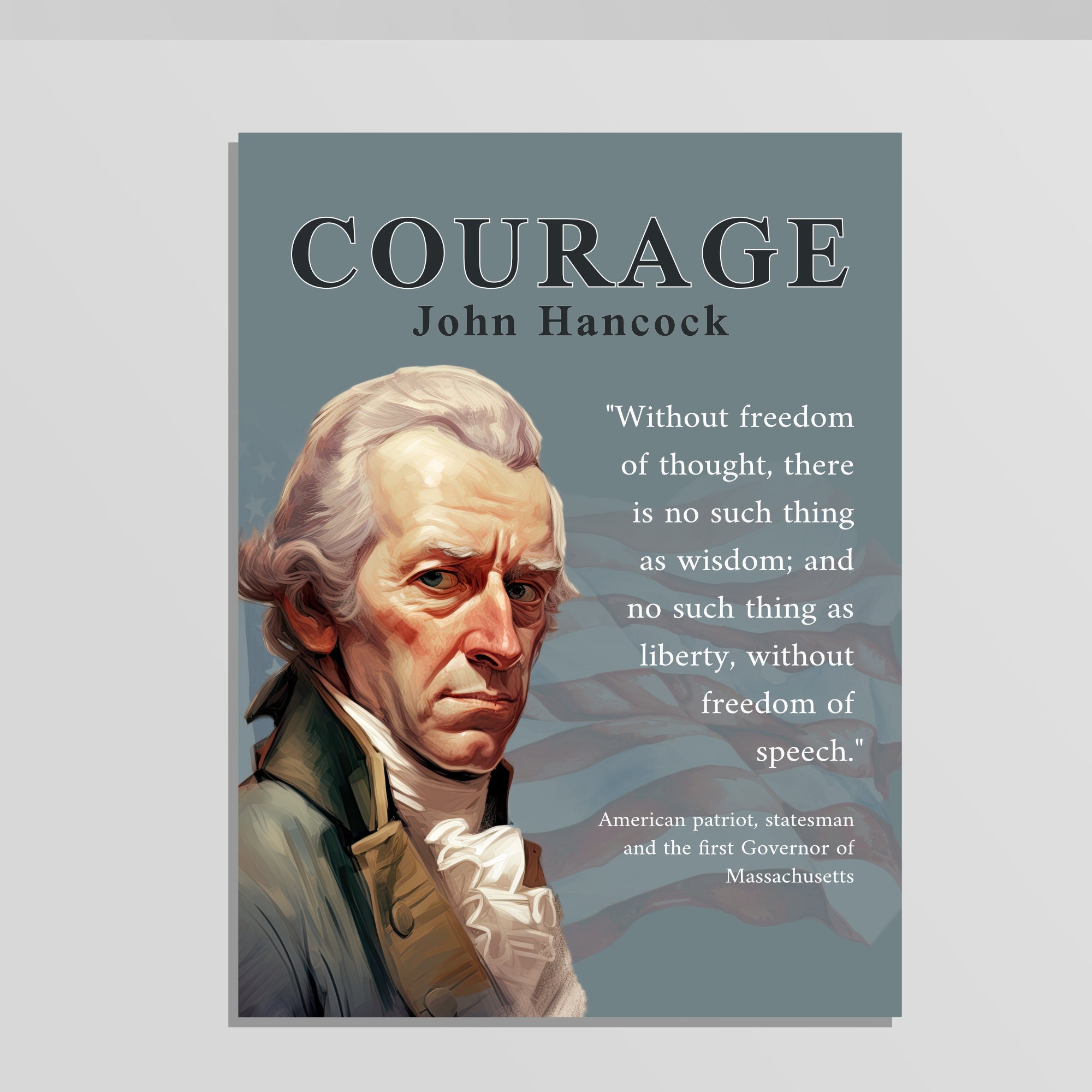 John Hancock Printable Classroom Poster | History Quote Portrait Art ...