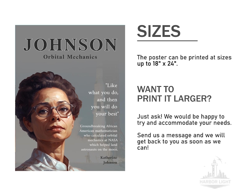 Katherine Johnson Printable Poster | Famous Black Scientist Wall Art ...